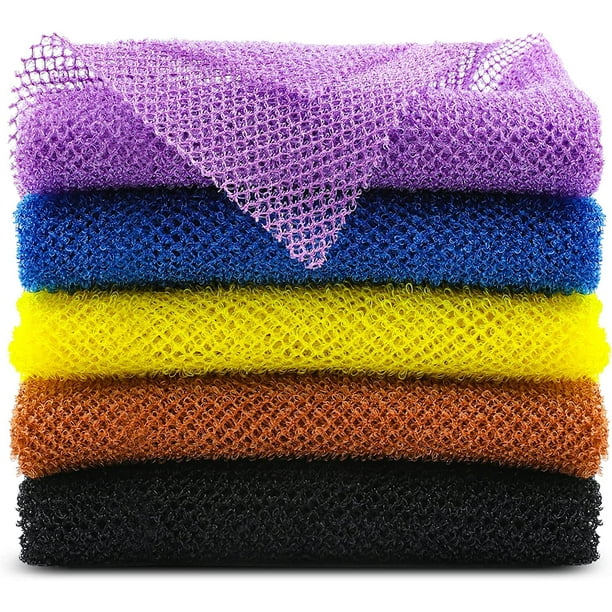 5 Pieces African Net Sponge, African Long Net Bath Sponge, Exfoliating ...