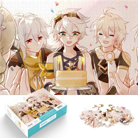 1000 Piece Circular Puzzle Brain Intelligence Challenge Diameter 26.5 inches Genshin Impact ...