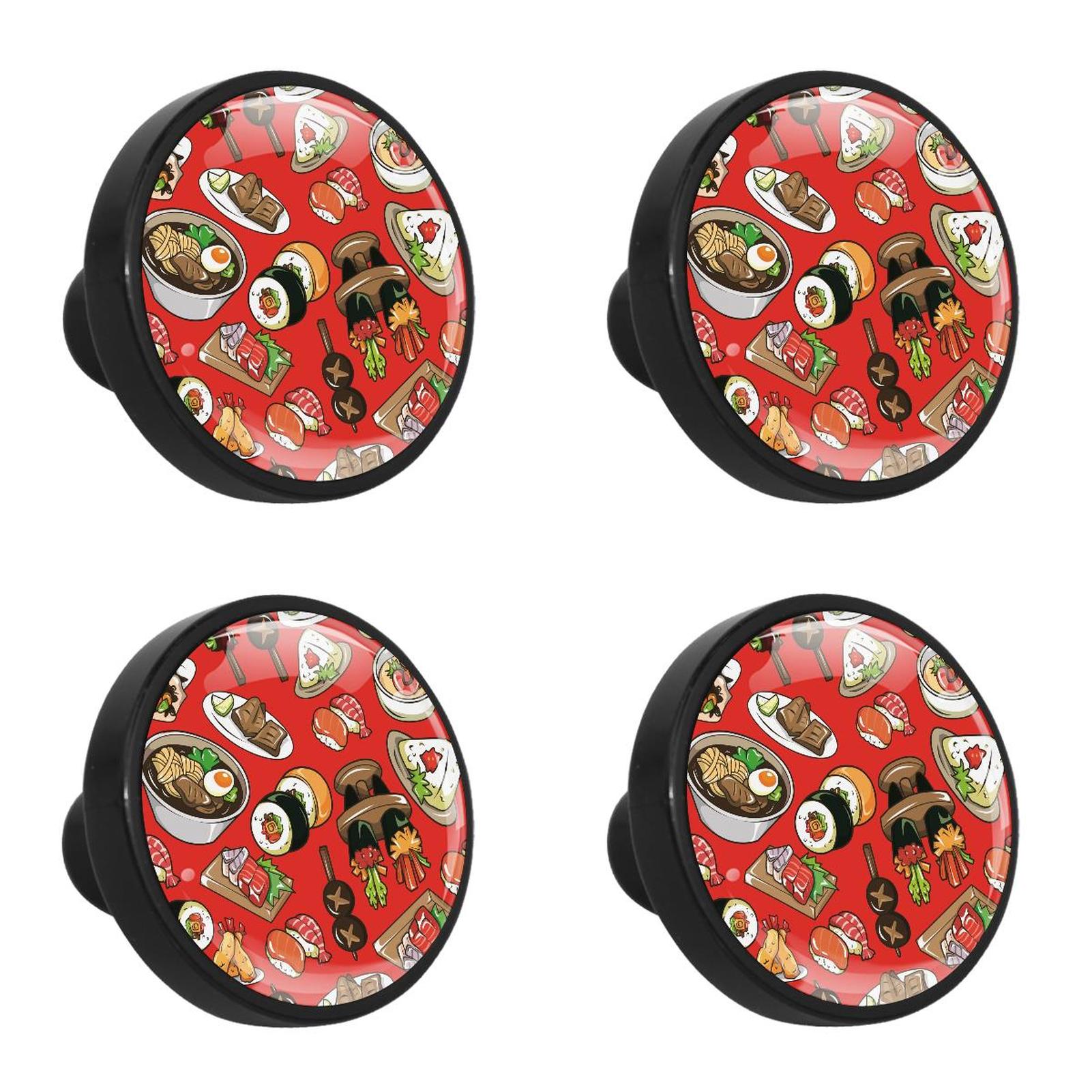 4 Pcs Cute Delicious Sushi Knobs for Kitchen Cabinet Cupboard Dresser ...
