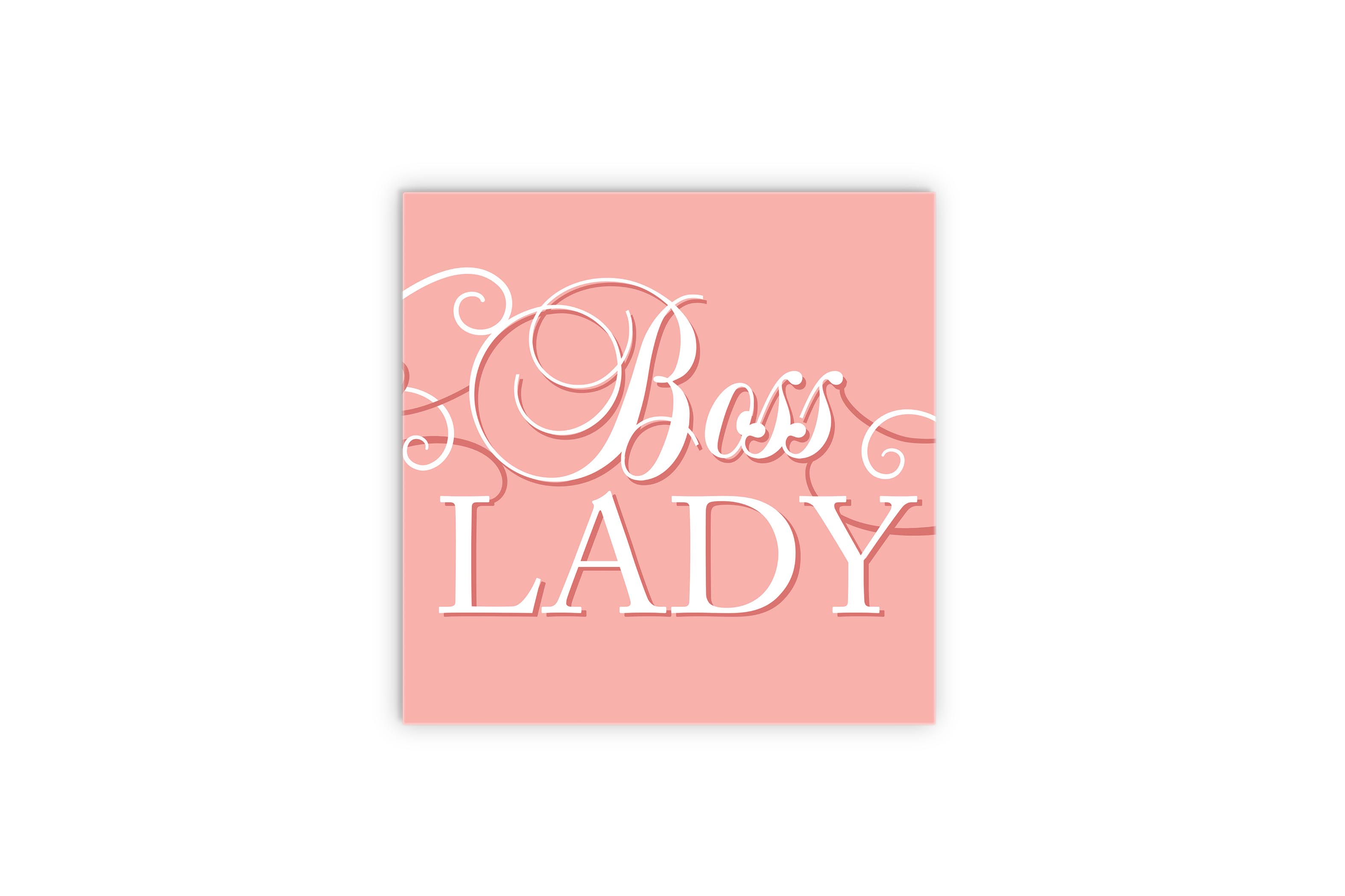Boss Lady Creamy Pink Scroll 12 x 12 Wood Wall Sign Plaque - Walmart.com
