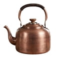 3.2 Quart Whistling Tea Kettle Solid Copper Teapot, Handcrafted Water ...