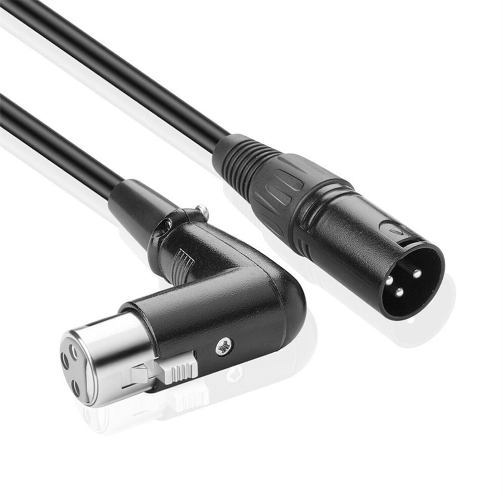 3Pin XLR Male to Right Angle Female Balanced Microphone Audio Cable Adapter Cord - Walmart.com
