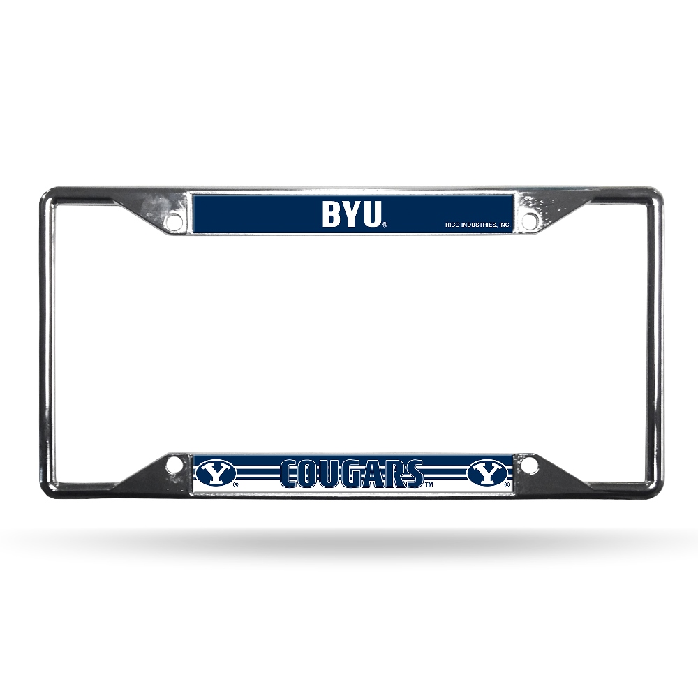 Brigham Young BYU Cougars NCAA Chrome EZ View License Plate Frame ...