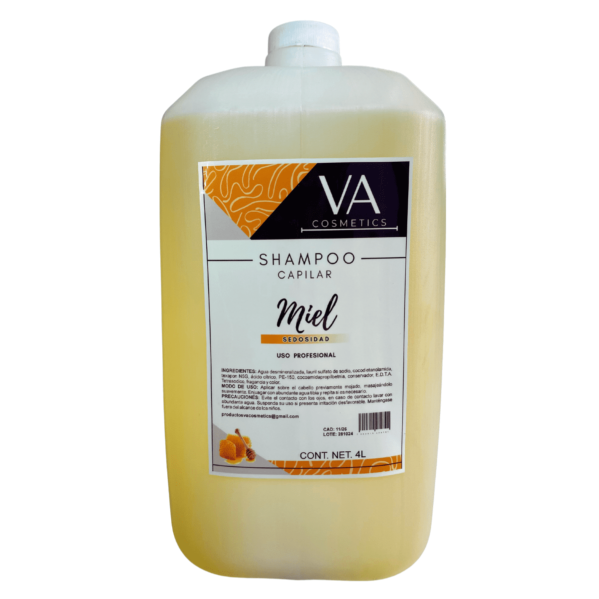 Shampoo De Miel 4 Litros Uso Profesional de Belleza VA | Walmart en línea