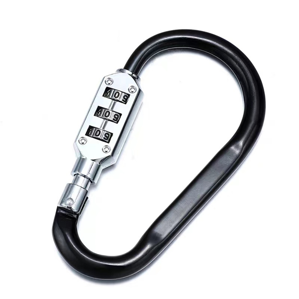3 Digit Password Lock Carabiner Dazzling D Ring Shape Caribeener for ...