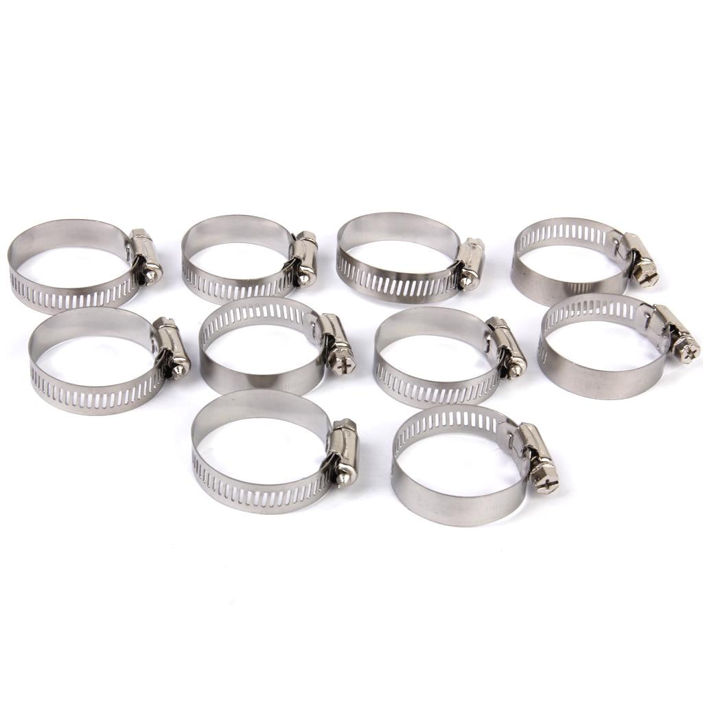10x Stainless Steel Worm Gear Hose Clamps Water Pipe Clips, Clamp for ...