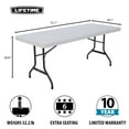 Lifetime 6 Foot Rectangle Folding Table, Indoor/Outdoor Commercial Grade, White Granite (22901 ...