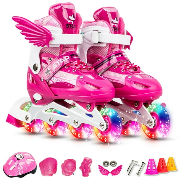 Adjustable Inline Skates with Light Up Wheels for Kids and Adults ...