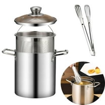 LASIEYO Tempura Deep Fry Pot, 7.9'' Small Stainless Steel Frying Pot ...