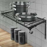 Sorbus Kitchen Wall Pot Pan Rack,With 10 Hooks,Black - Walmart.com