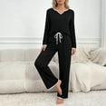 Ecqkame Women Casual Pajama Sets Solid Color V-Neck Tummy Control ...