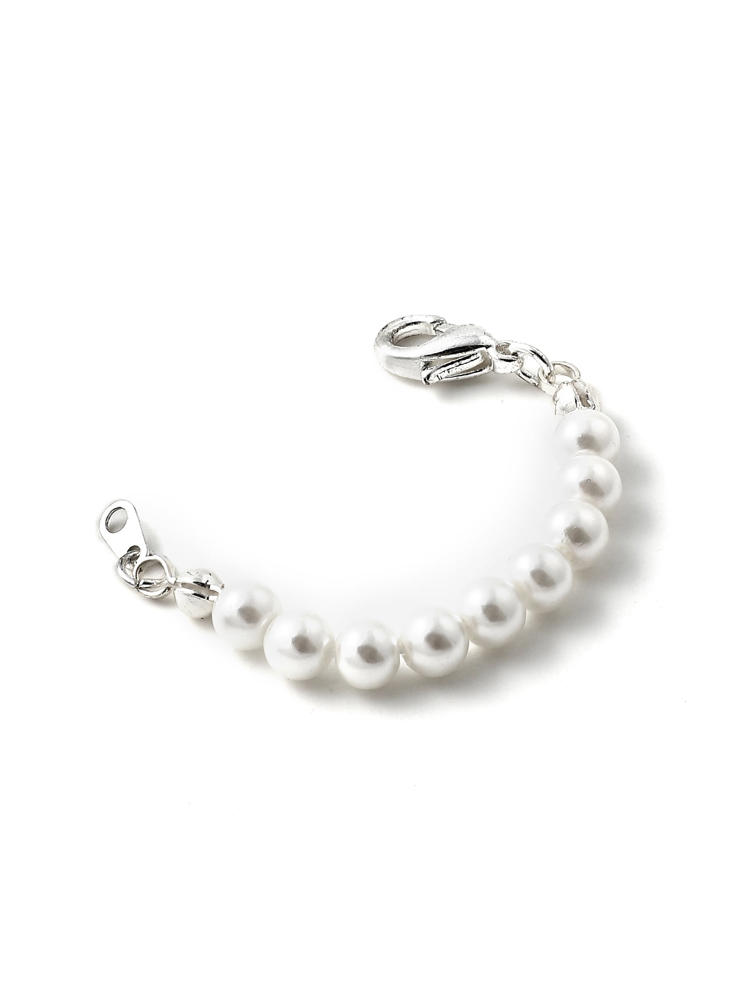Silver Medium 6mm White Pearl Extender - Walmart.com