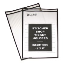 C-Line Heavy Duty Clear Vinyl Job Plastic Page Shop Ticket Holder, 8 1/ ...