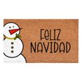 17" X 29" Natural Black And White Feliz Navidad Snowman Coir Door Mat ...