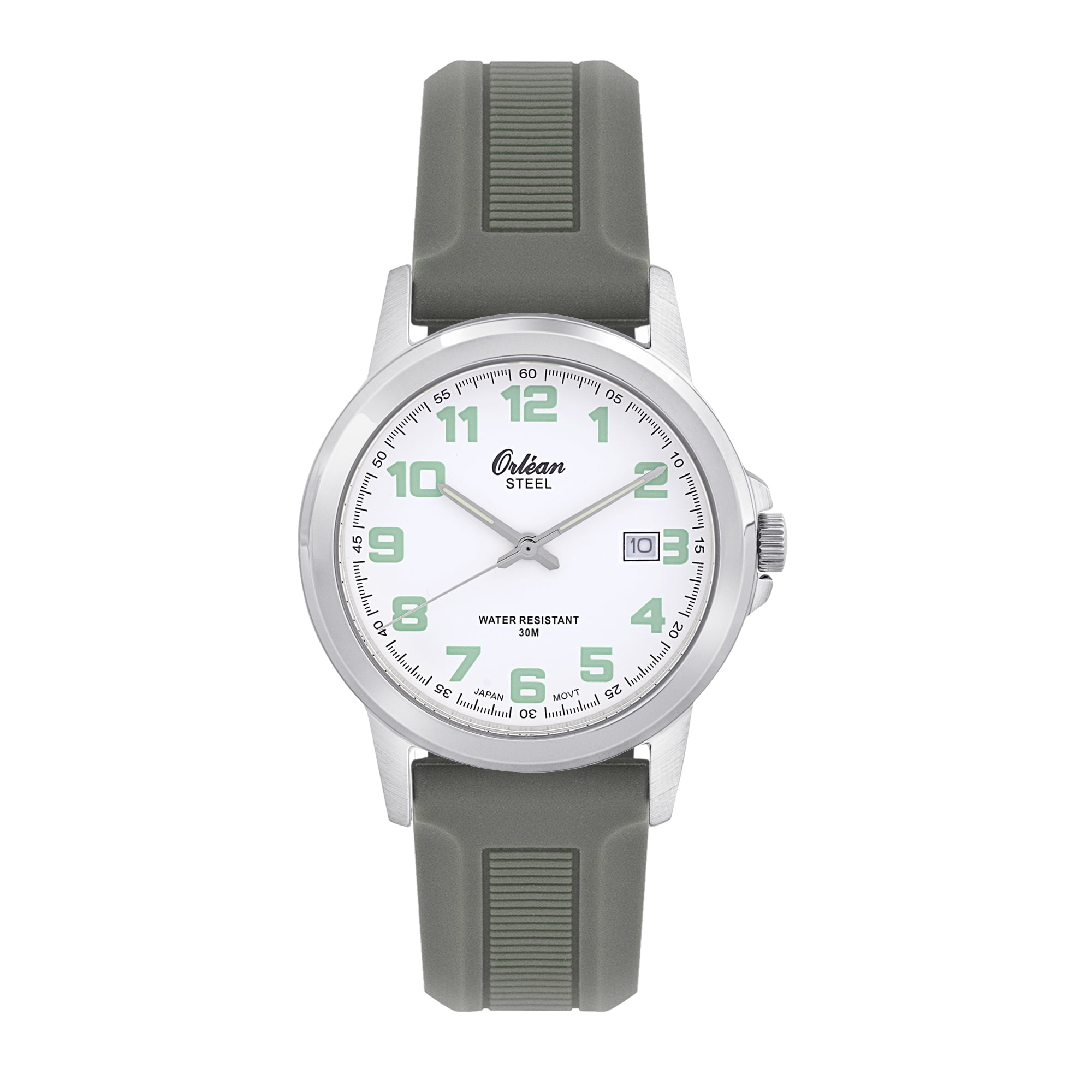 Orlean Mens Watch, Big Glow in the Dark Numbers, Date - Easy to Read ...