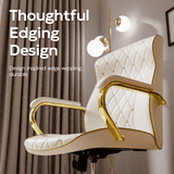 Homezeer White and Gold Office Chair, Ergonomic High Back Support ...