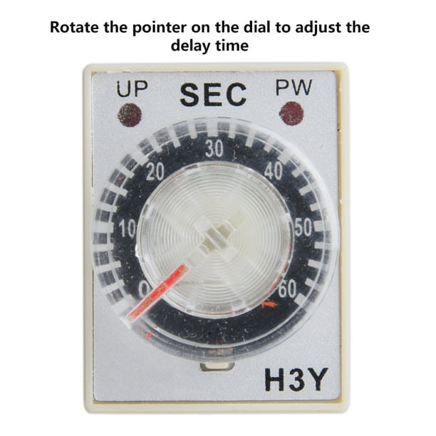 H3Y-2 Power On Delay Time Relay Pointer Control Delay Timer 8-Pin 12VDC ...