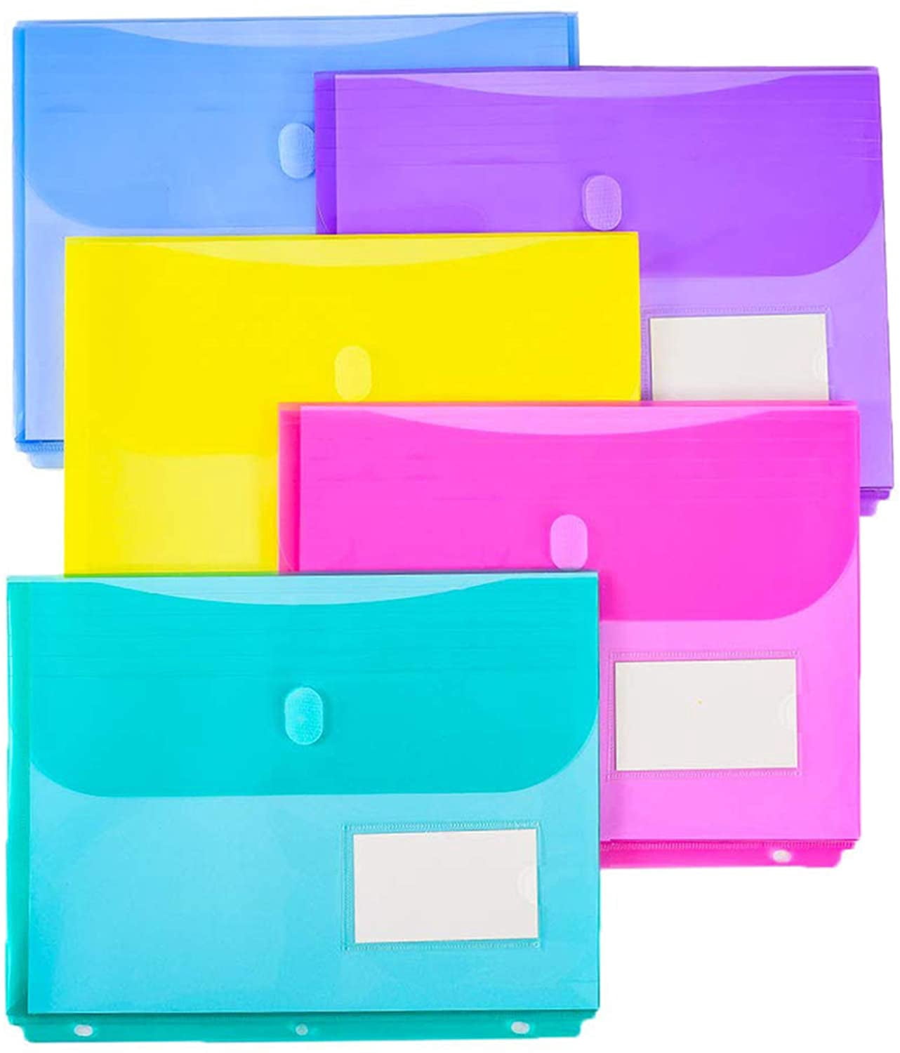 10 Pack Poly Binder Pocket with 1-Inch Gusset, Side Loading, Letter ...