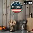 2D Flat, 1pc Aluminum Patriotic Welcome Sign - Vintage American Flag ...