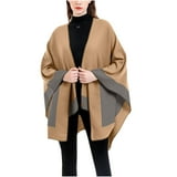 Odeerbi Shawl Wraps for Women 2025 Fall Winter Poncho Open Front Cape Cardigan Trendy Color ...