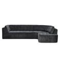 119" Curved L-Shape Sectional Sofa,Right-Hand Facing Modern Tufted Sofa ...