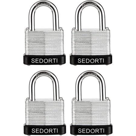 Laminated Steel Padlock Set, 1-1/4" Wide Body, Small Heavy Duty Locker ...