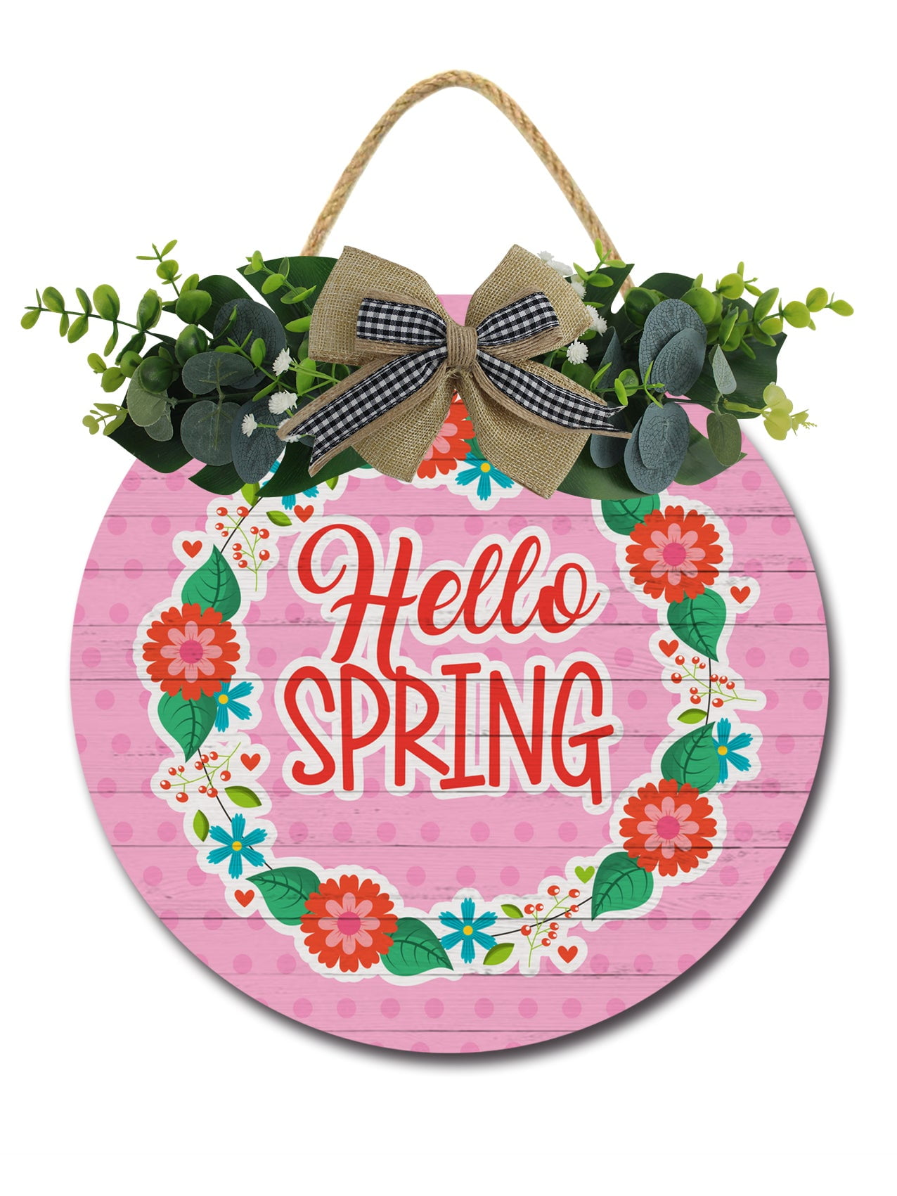 Front Door Porch Decorations Hello Spring Door Hanging Sign 11 inch ...