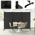Costway 3-Panel Folding Room Divider 6Ft Rolling Privacy Screen ...