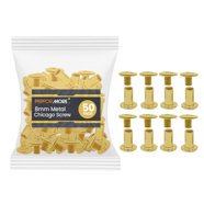 50 Pack of Chicago Screw Post Binding Screws, 6mm Brass Plated Metal ...