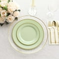 Efavormart 10 Pack Sage Green Plastic Dinner Plates with Gold Beaded ...
