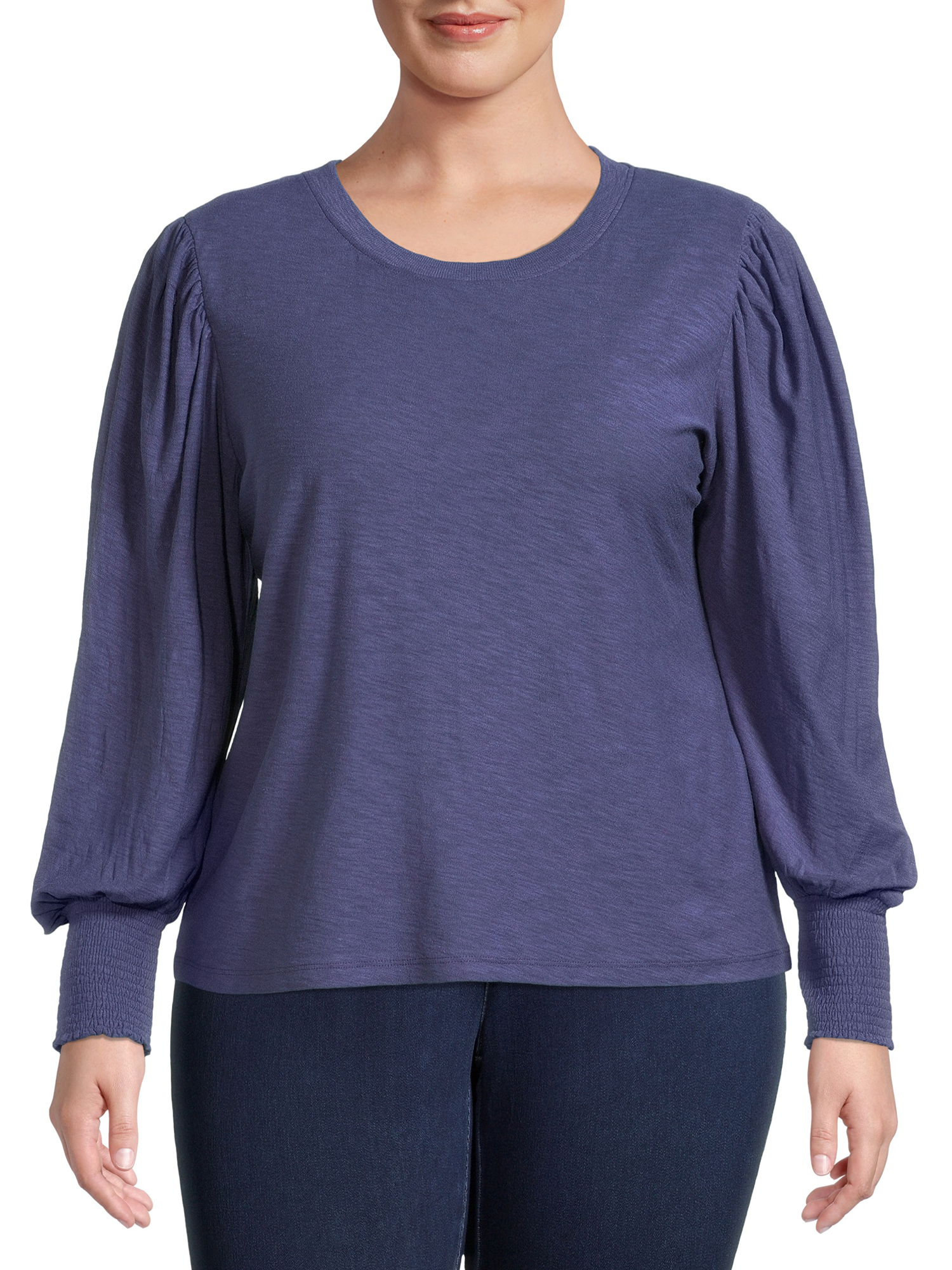 Terra & Sky Women's Plus Size Puff Shoulder Top - Walmart.com