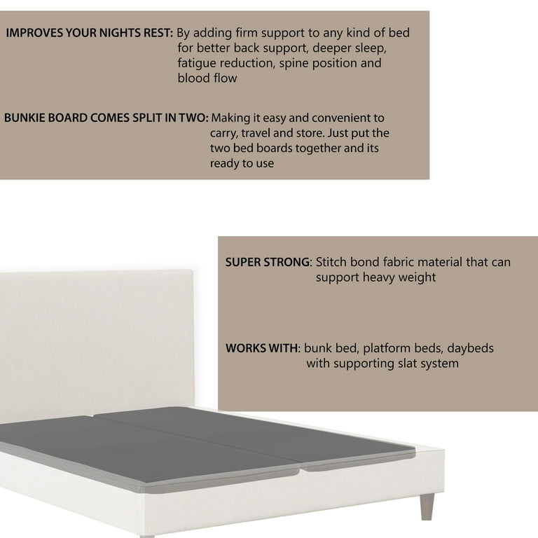 Platform Bed Mattress Support Board Spinal Solution, 1.5" Split Wood
