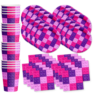 Pink Snowflake Winter Birthday Party Supplies 48 Piece Tableware Set ...