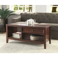 Linon Wander Coffee Table with Drawer, Cherry Finish - Walmart.com