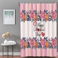 Bathroom Shower Curtain Mother's Day Pink Flowers Love Waterproof ...