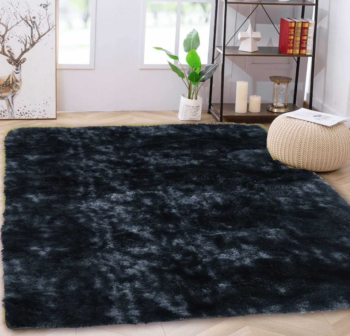 Stoneway Modern Luxury Fluffy Bedroom Rugs for Living Room, Soft Fuzzy ...