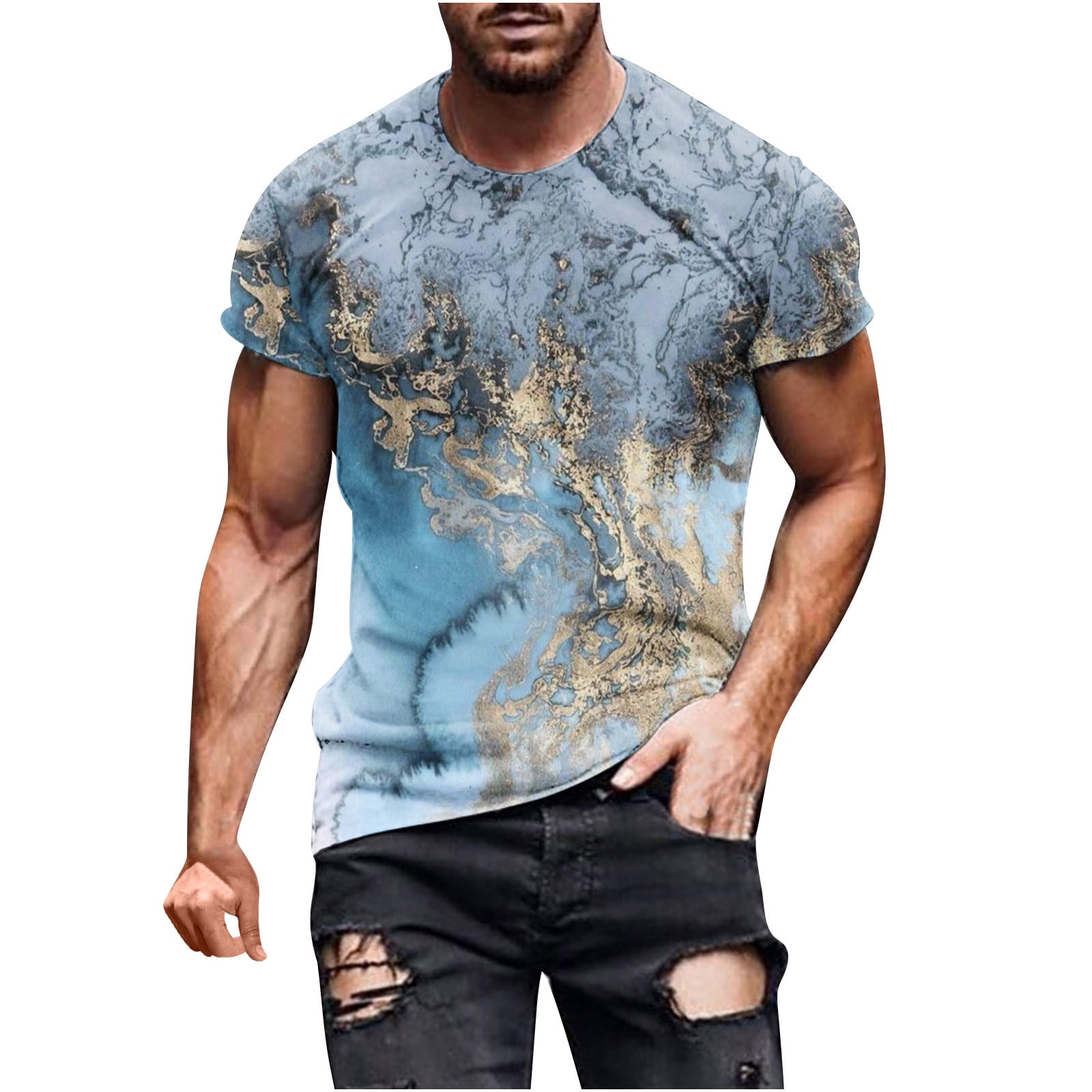 Click here for Qipopiq Mens Short Sleeve Round Neck Shirts New Fu... prices