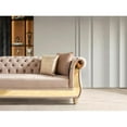 Julia Gold Detailed Tufted Upholstery Sectional made with Wood In Taupe ...