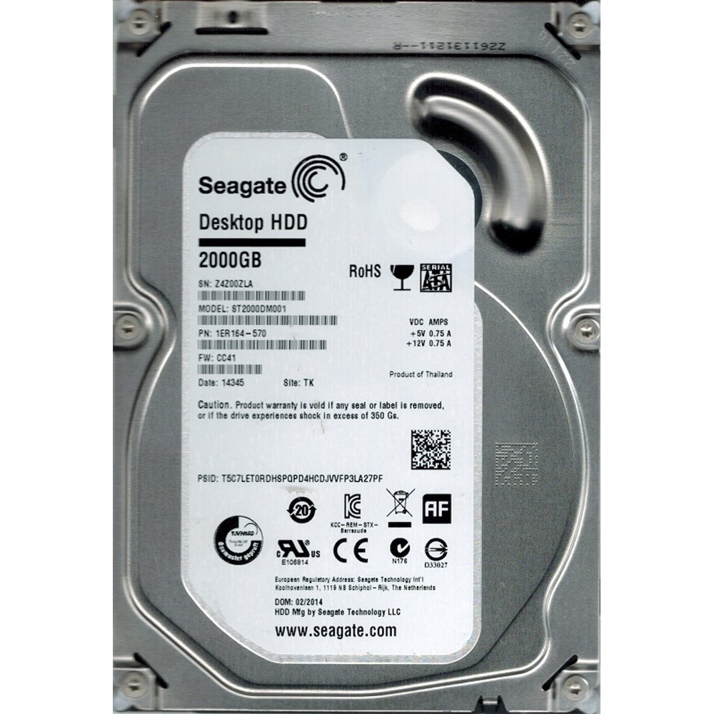 ST2000DM001 Seagate P/N: 1ER164-570 F/W: CC41 TK 2TB - Walmart.com ...