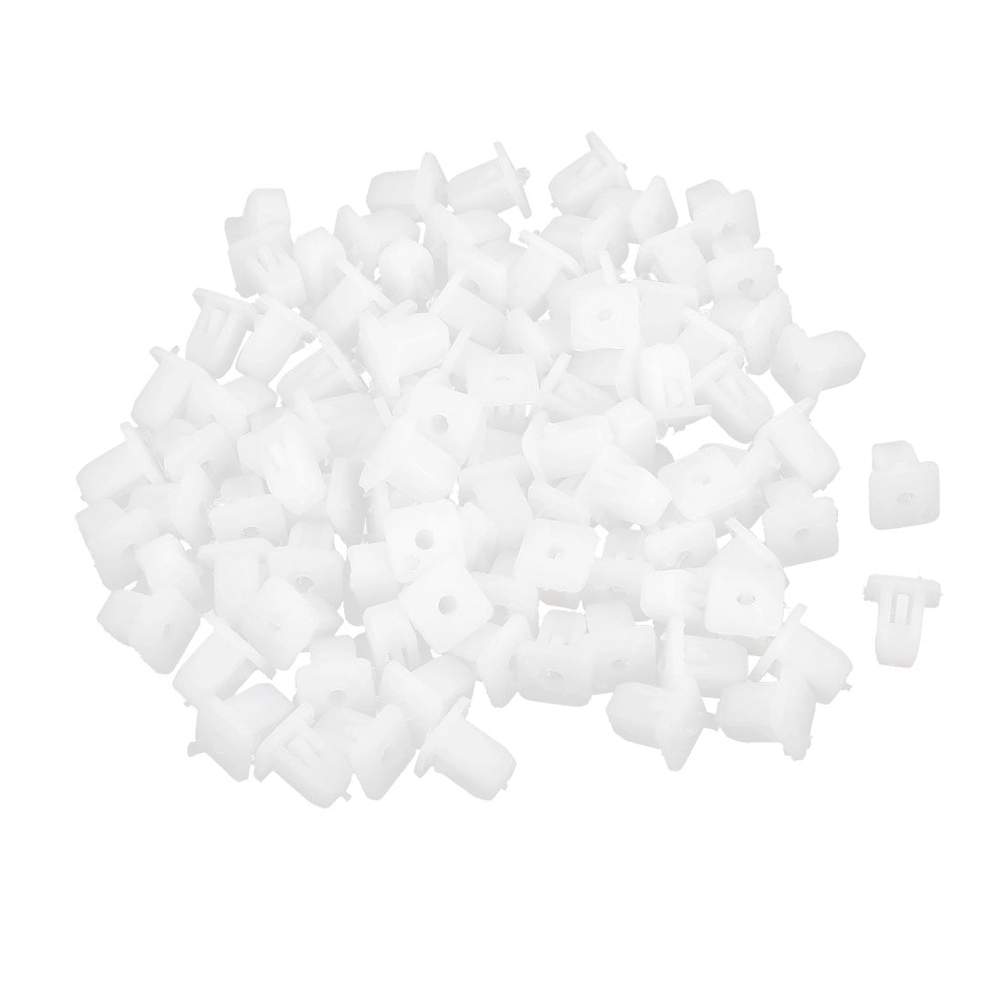 100 Pcs Car White Plastic Square Push Screw Rivet Fairing Panel Fixings ...