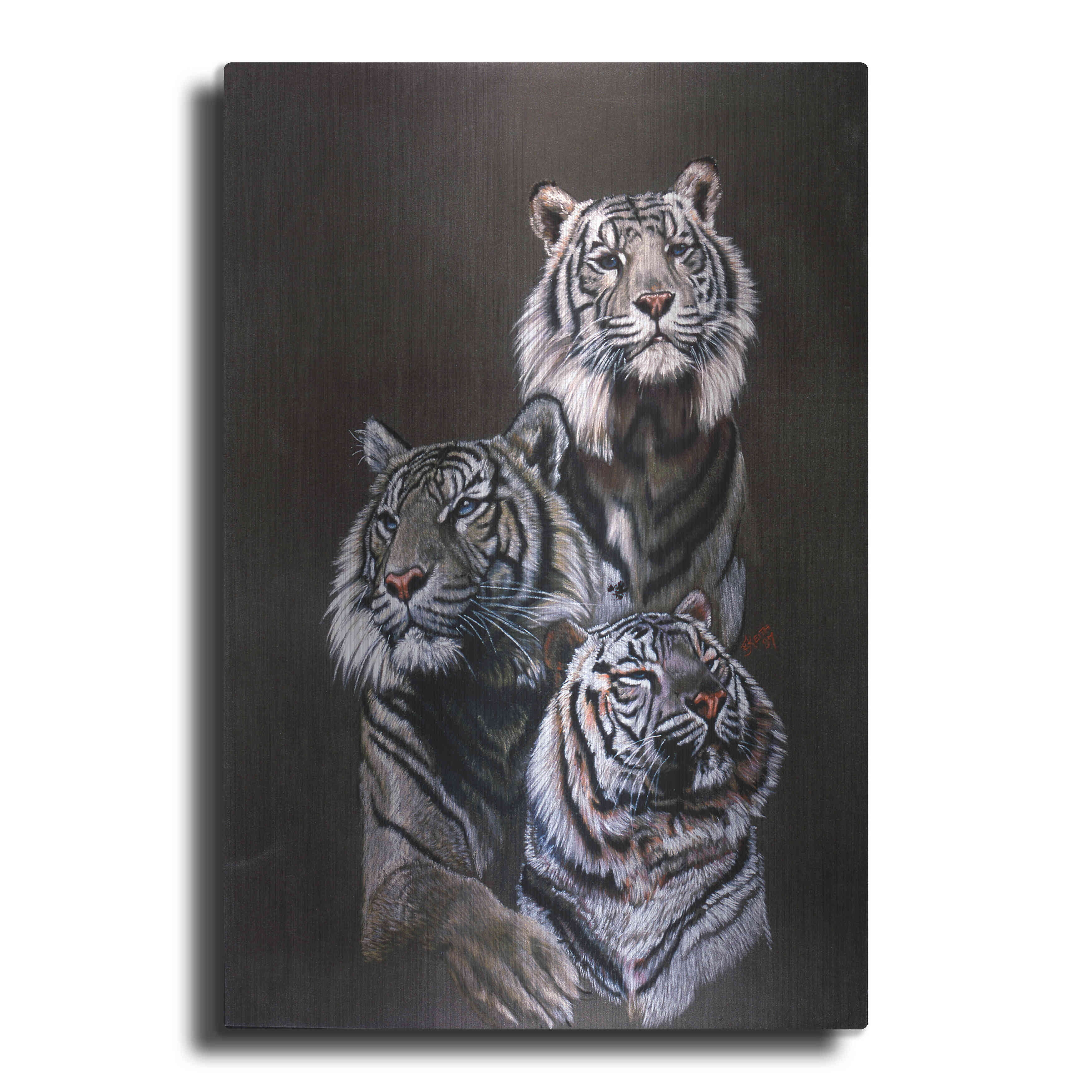 Luxe Metal Art 'Misty Alabaster' by Barbara Keith, Metal Wall Art, 12 ...