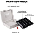Cash Box with Money Tray and Lock, Metal Locking Cash/Money Saving ...