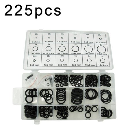 Hot Sales 225 Pcs/Set O-Ring Set Rubber Includes Plastic Storage Case ...