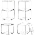 Chok's Clear Acrylic Plastic Storage Boxes, 4 Pack, 65mm, Lightweight ...