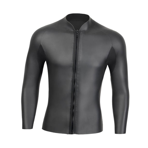 Wetsuit Top Long Sleeve with Zipper High Elastic Keep Warm 3mm Diving ...