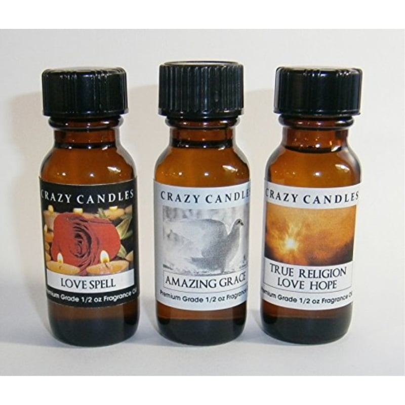 Crazy Candles 3 Bottles Set, 1 Amazing Grace, 1 Love Spell Type Women ...
