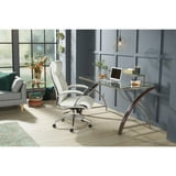 Realspace® Axley 55"W Glass Computer Desk, Cherry/Silver - Walmart.com