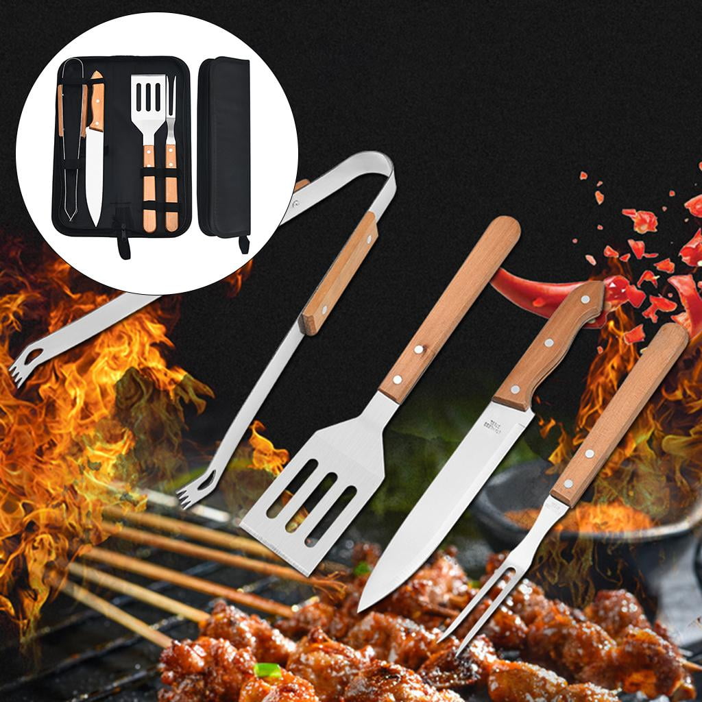 BBQ Tools Set Stainless Steel with Carry Case Cooking Utensil Camping ...