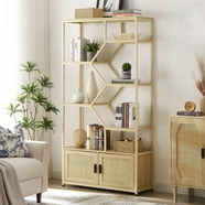 Prepac Moda 80" Tall 5-Tier Narrow Bookcase in Natural Oak, Modern ...