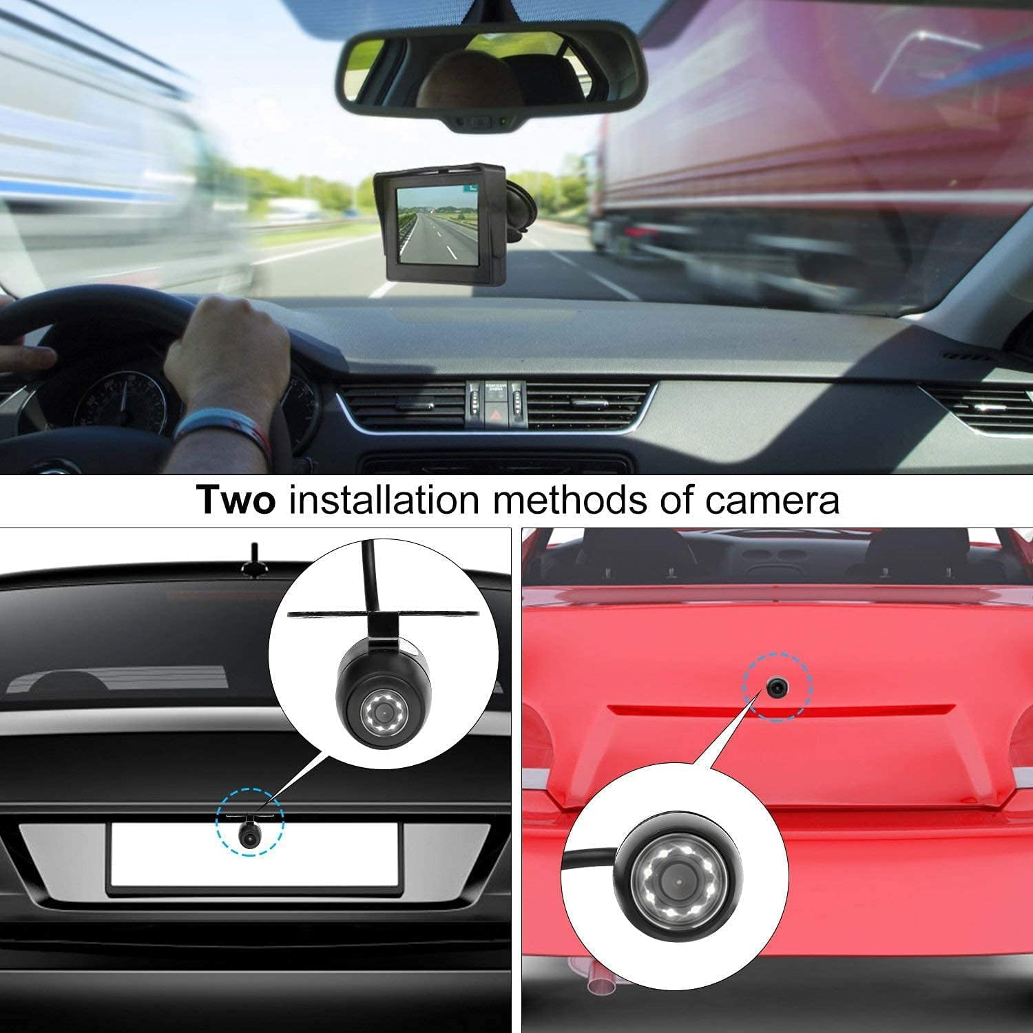 Buy B-Qtech Digital Backup Camera Kit, Stable Signal Backup Camera with ...